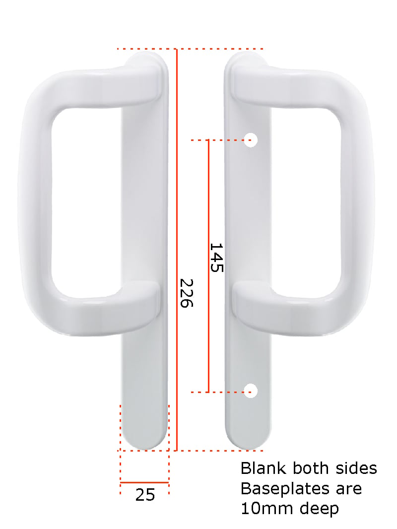 Fuhr Inline Patio Door Handle 145mm Screw Fix Blank No Cut Out | eBay