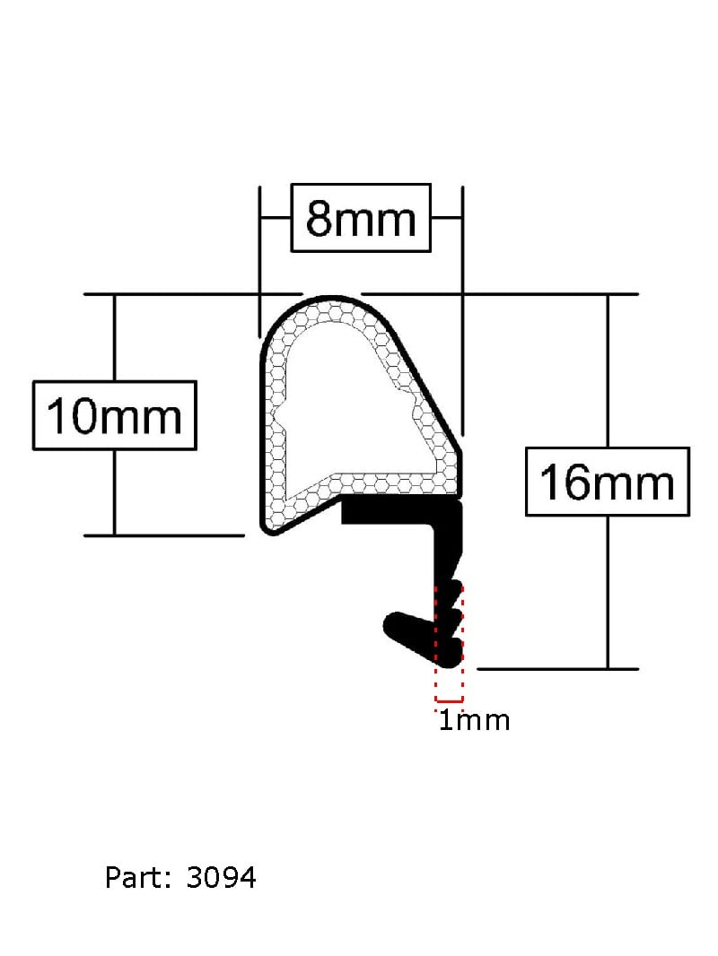 Black Triplex Stormguard AM3 Door Threshold Gasket Seal | eBay